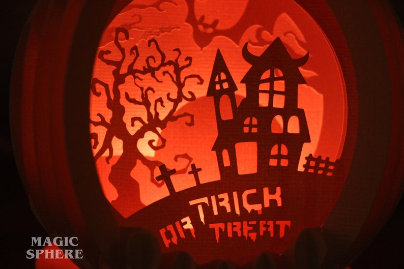 SVG Halloween Popup Sphere Template Bundle , 3D Papercraft, Popup Card ...