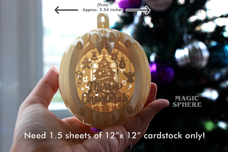 3D Christmas Tree Ornament Papercraft Template, Xmas Ornament SVG ...