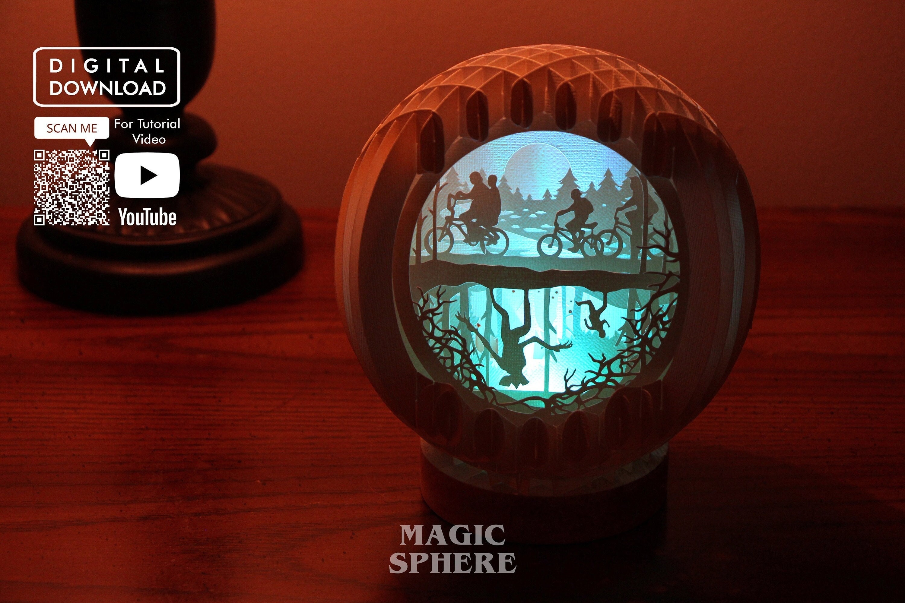 SVG, Pdf, Png Stranger Things 3D Popup Sphere Template, Papercut ...