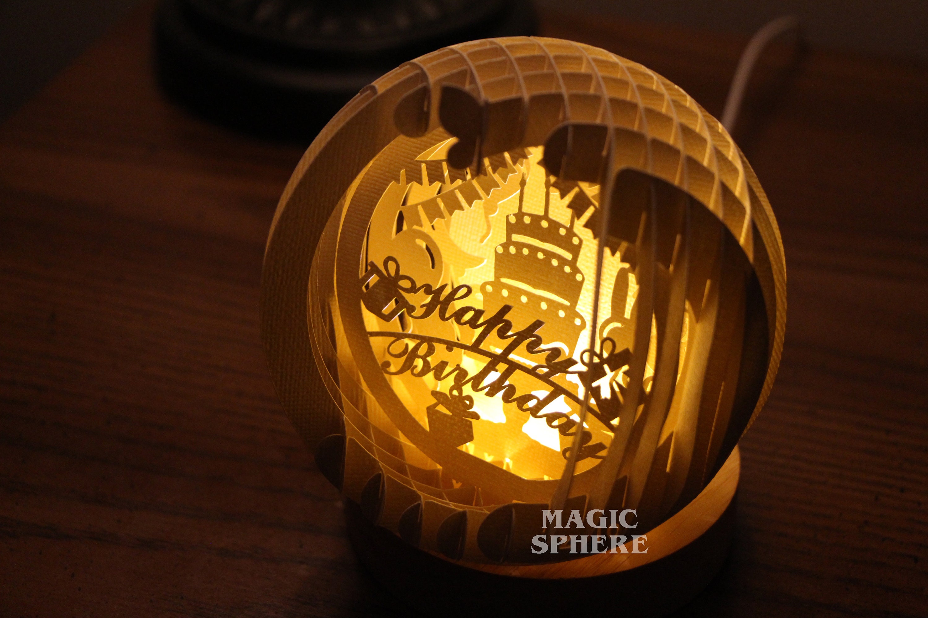 3D Birthday Popup Sphere Papercraft Template Papercut SVG - Etsy Australia