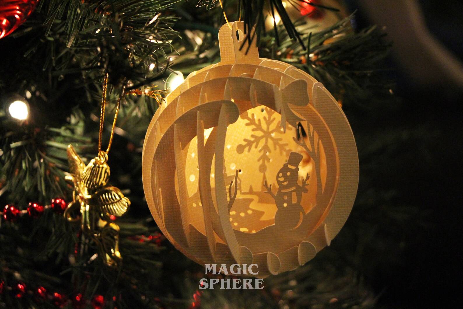 3D Christmas Snowman Ornament Papercraft Template, Xmas Ornament SVG ...