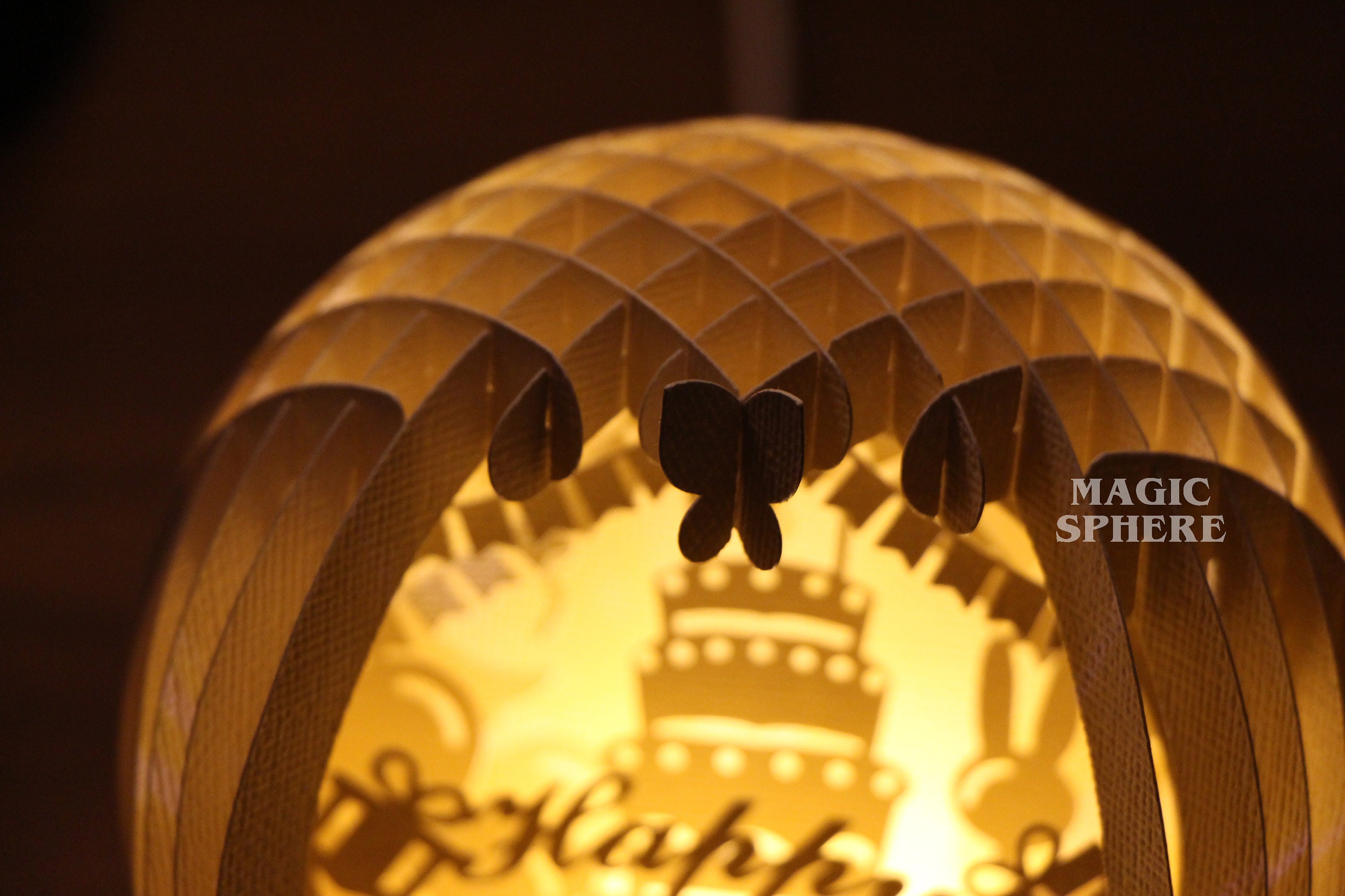 3D Birthday Popup Sphere Papercraft Template Papercut SVG - Etsy Australia