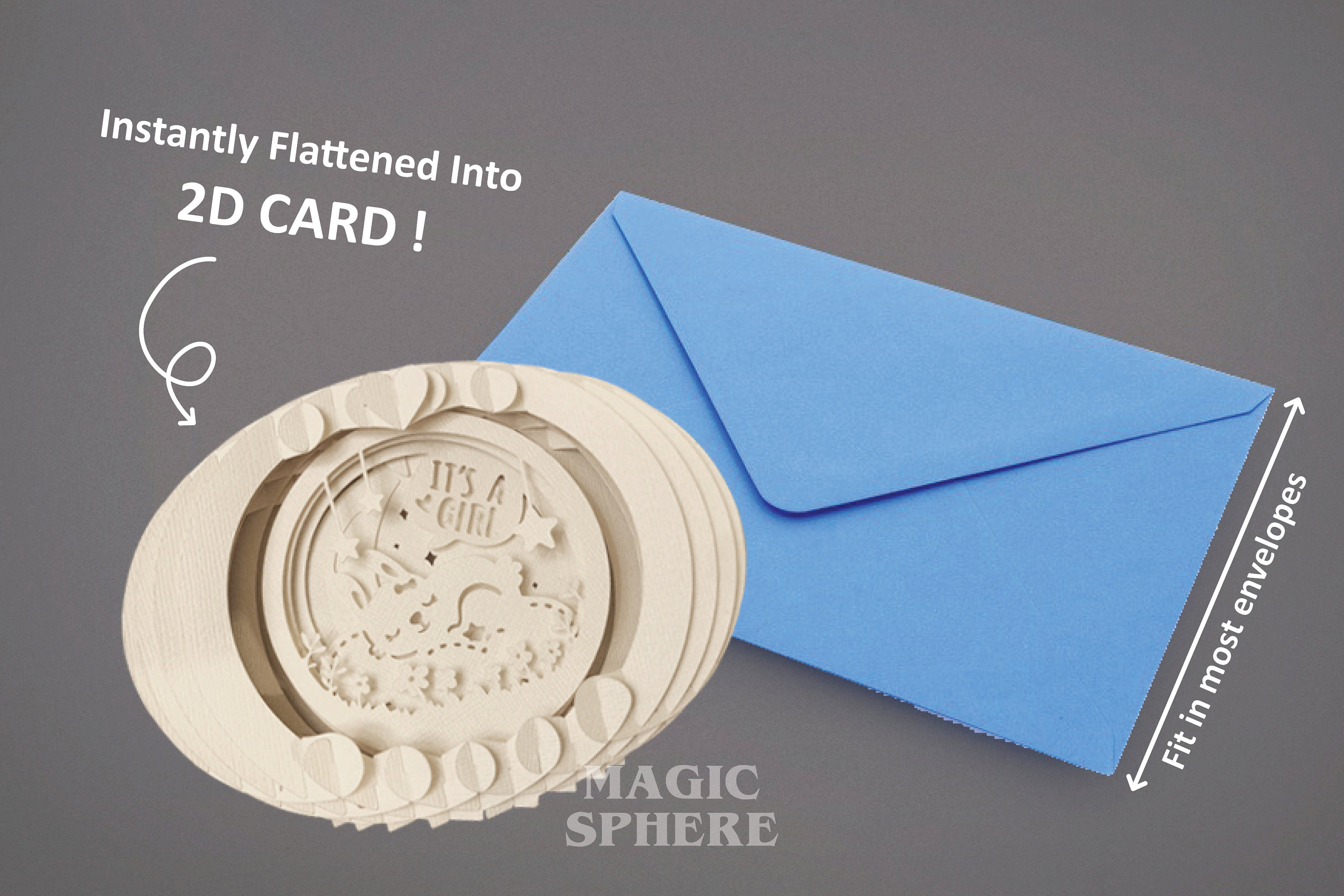 It's A Girl Popup Sphere Papercraft Template Popup Card - Etsy