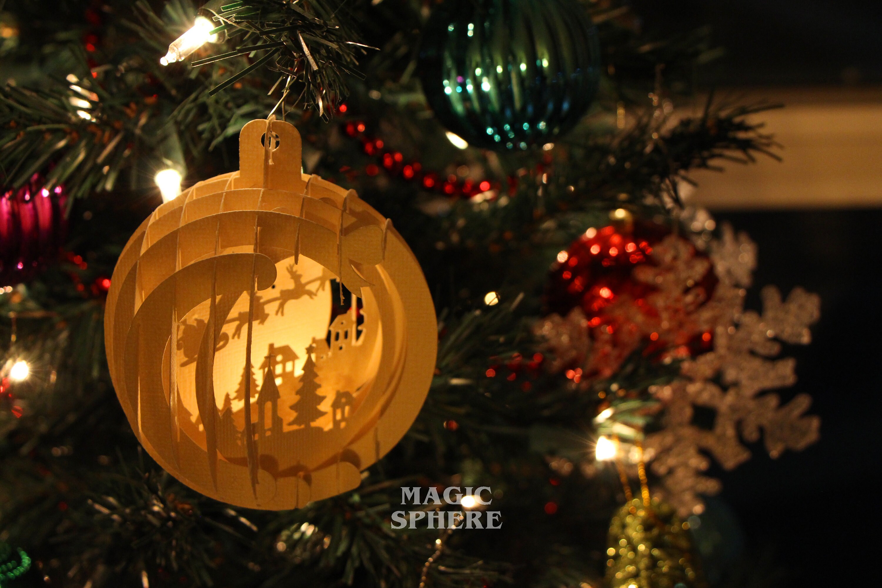 3D Christmas Popup Sphere Papercraft Template Xmas Ornament - Etsy UK