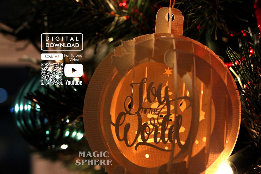 3D Joy to the World Christmas Ornament Papercraft Template, Papercut ...