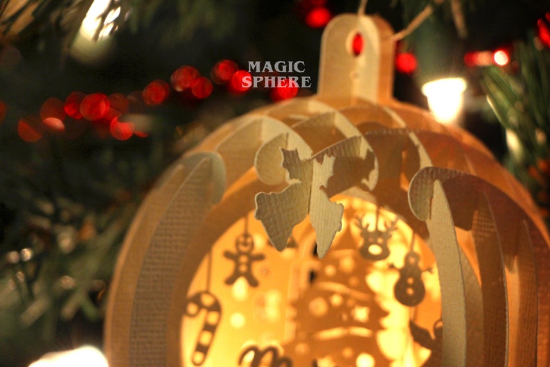 3D Christmas Tree Ornament Papercraft Template, Xmas Ornament SVG ...