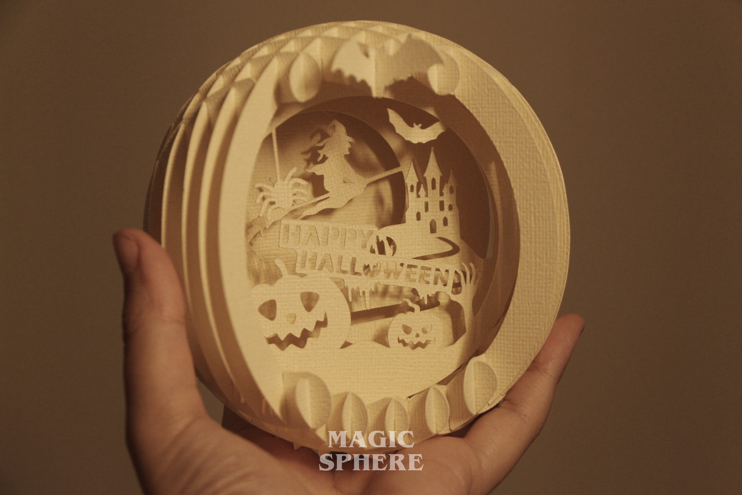 SVG Halloween Pumpkin Popup Sphere Template Papercraft - Etsy