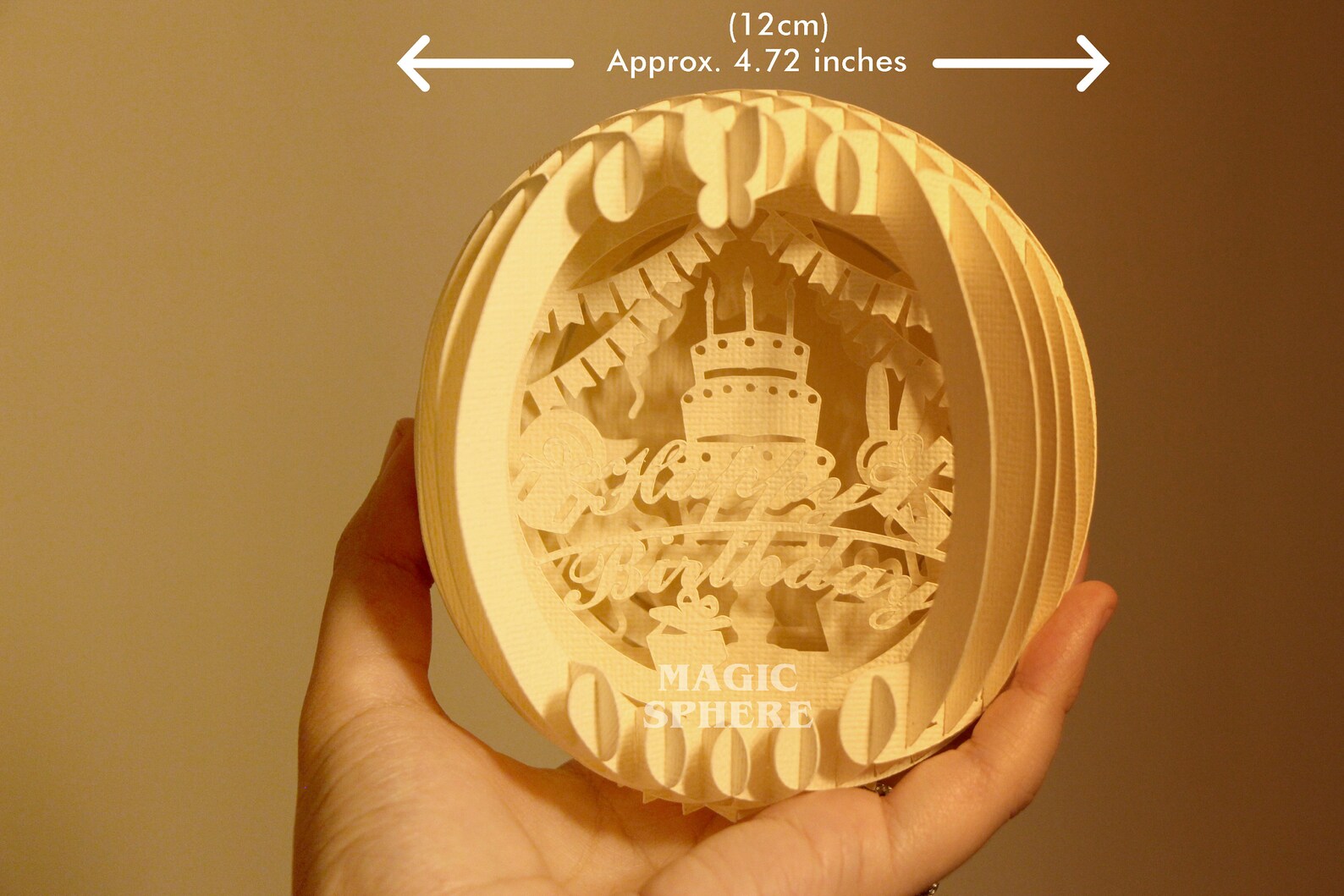 3D Birthday Popup Sphere Papercraft Template, Papercut SVG, Png Pdf ...