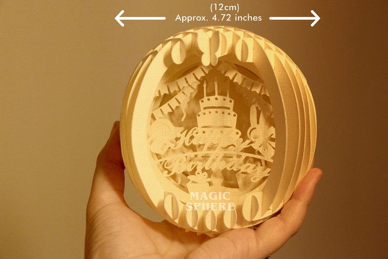 3D Birthday Popup Sphere Papercraft Template Papercut SVG - Etsy