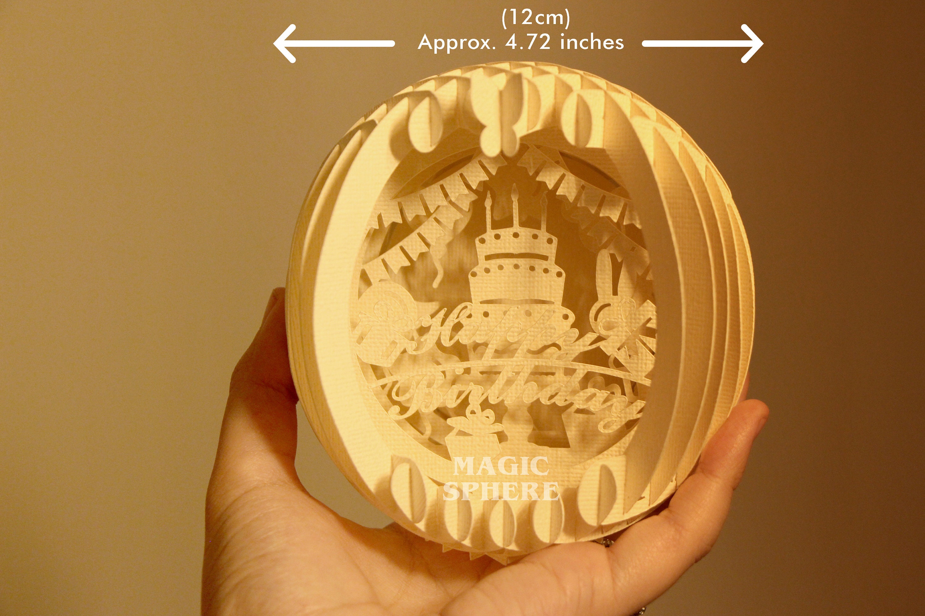 3D Birthday Popup Sphere Papercraft Template Papercut SVG - Etsy Australia