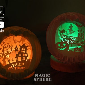 SVG Halloween Popup Sphere Template Bundle , 3D Papercraft, Popup Card ...
