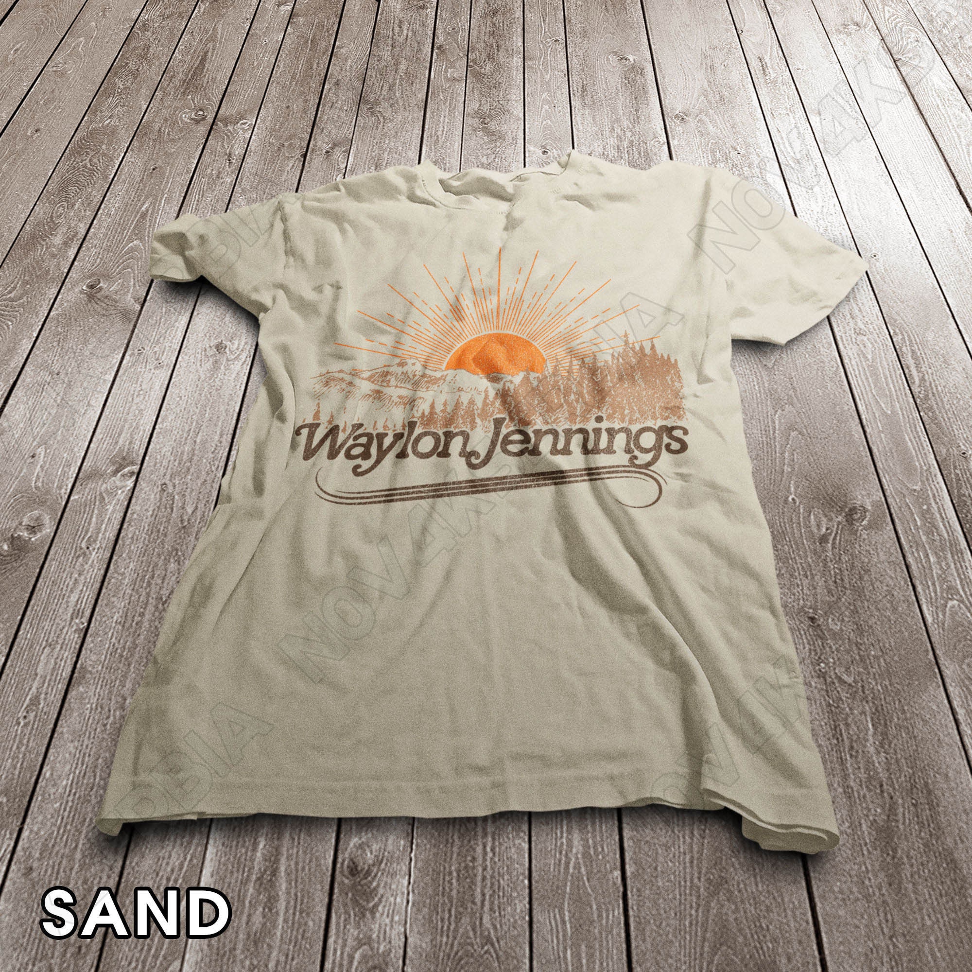 Waylon Jennings Vintage Sun Landscape Unisex T-shirt Sweatshirt Hoodie ...