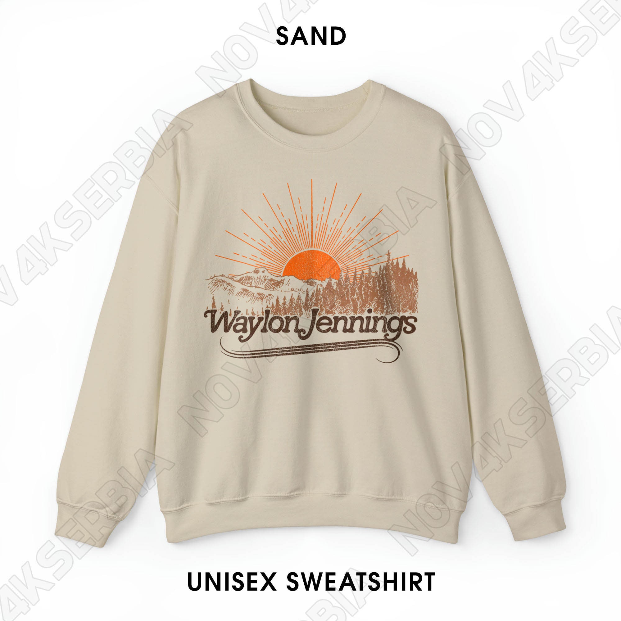 Waylon Jennings Vintage Sun Landscape Unisex T-shirt Sweatshirt Hoodie ...