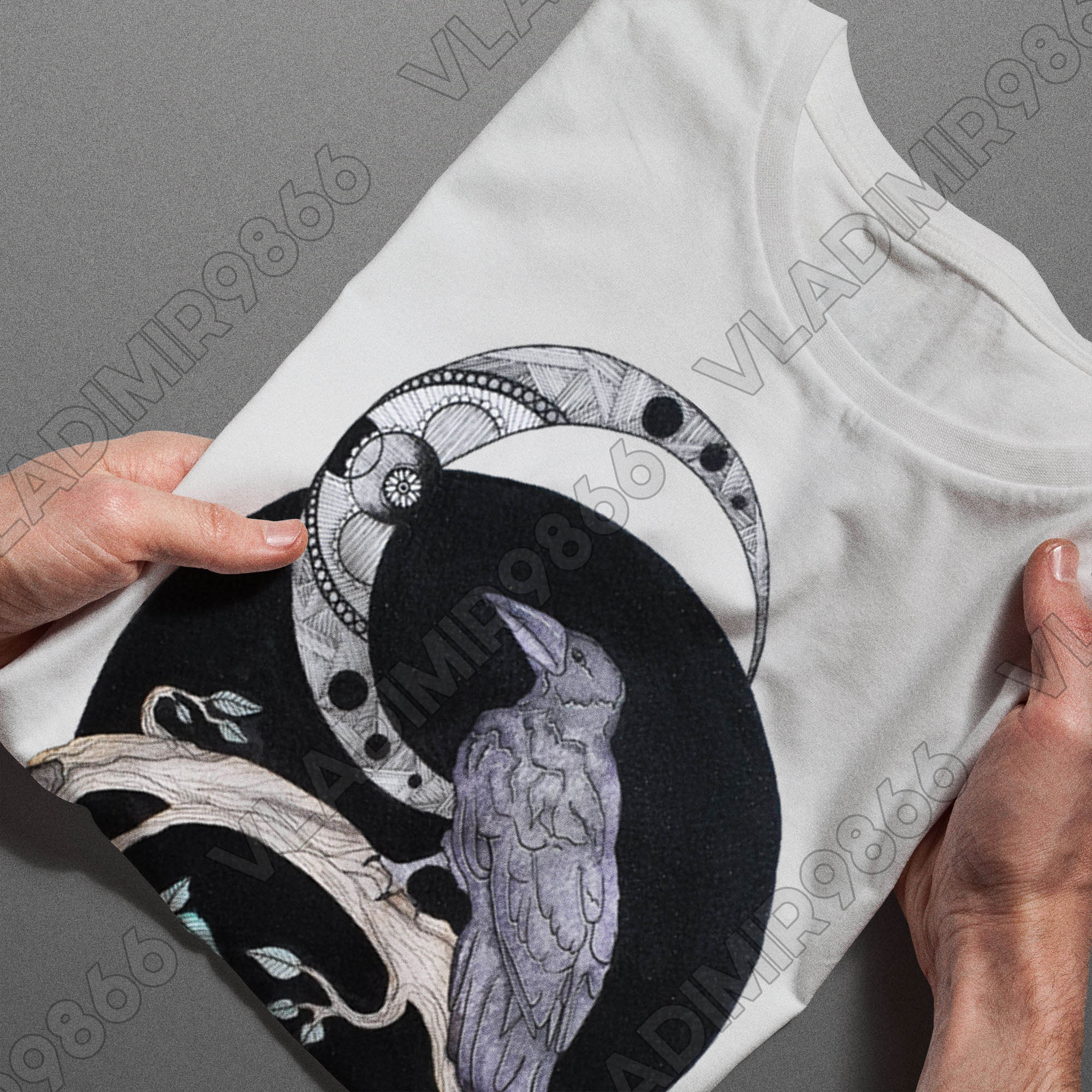 Camiseta unisex Cuervo Luna - Etsy España