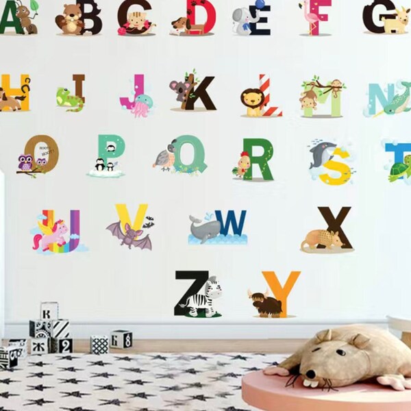 Large Alphabet Wall Stickers - Etsy
