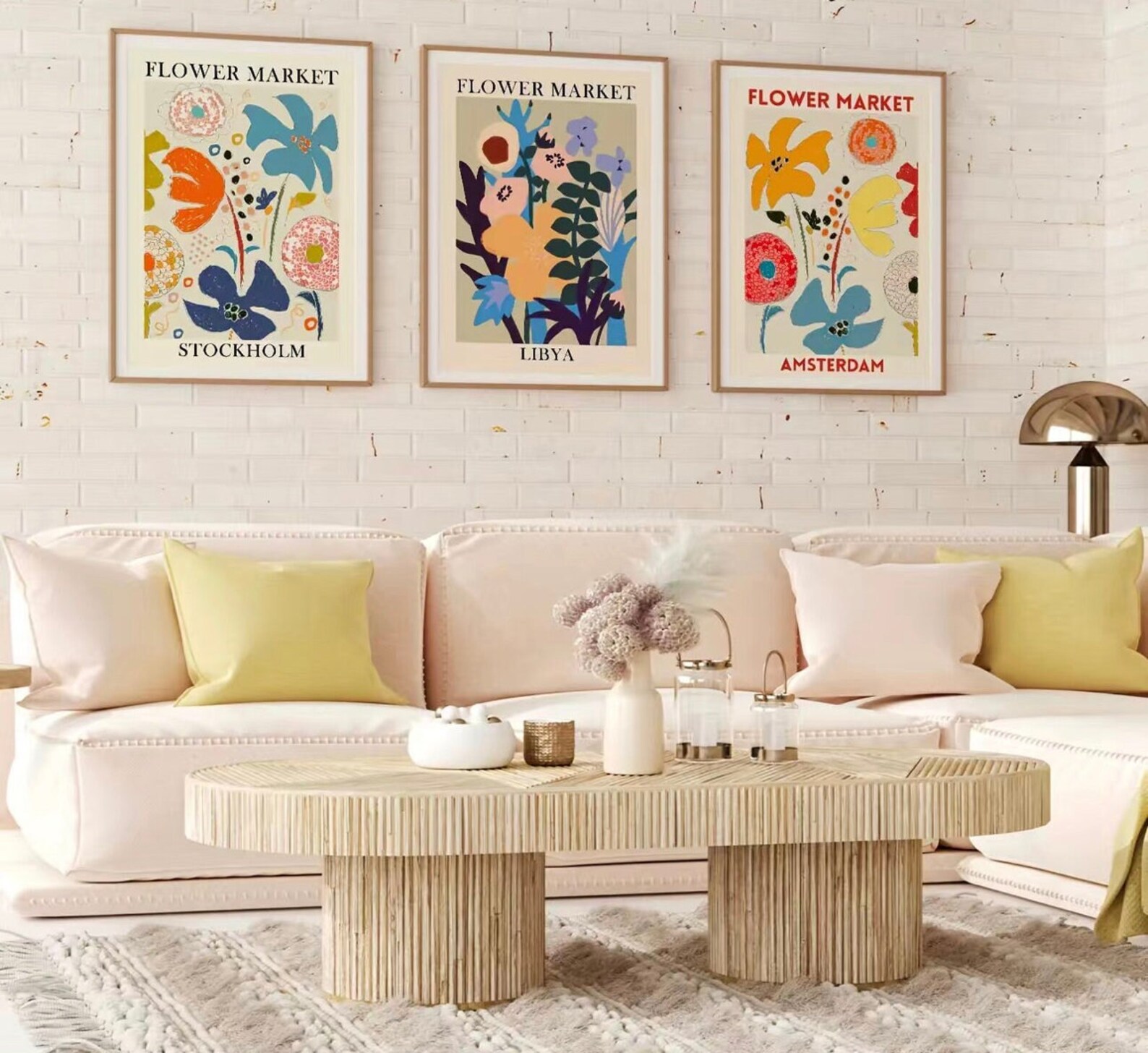 Physical Prints Set of 3 Unframed Canvas Wall Decor for Bedroom or ...