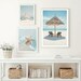 Physical Print Set of 3 Blue Sea Beach Starfish Landscape Print ...