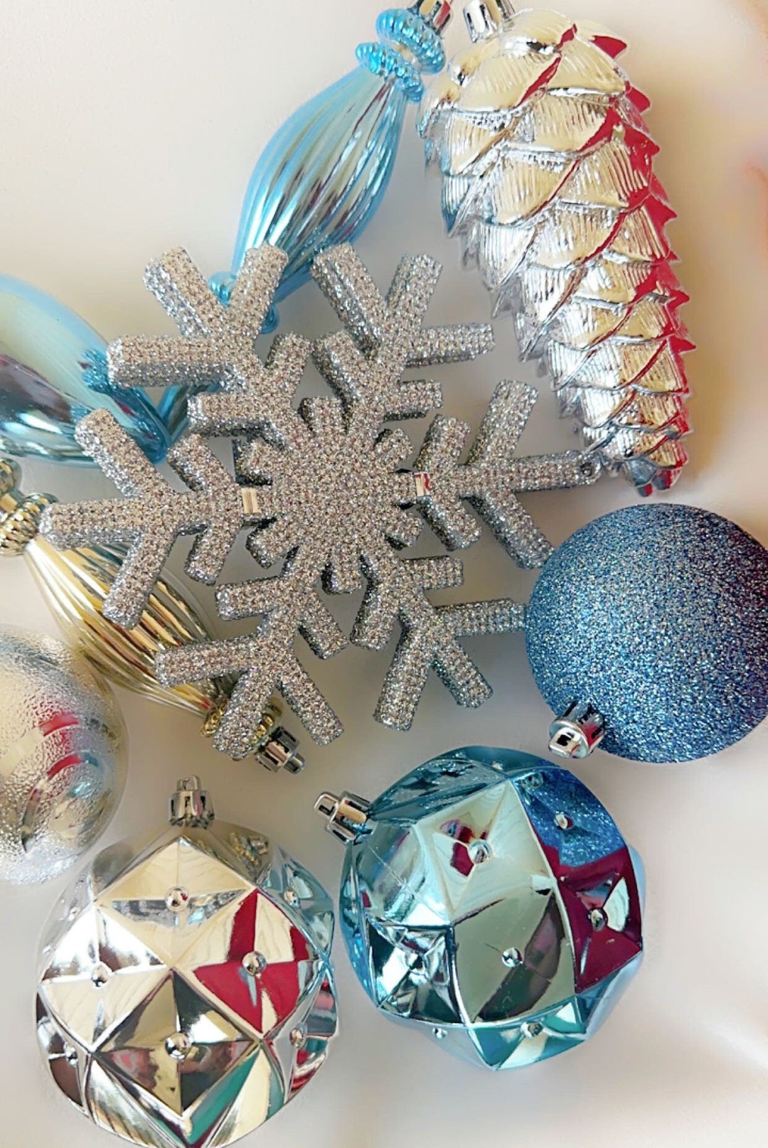 Blue Themed Christmas Tree Ornaments Silver Gold - Etsy
