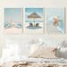 Physical Print Set of 3 Blue Sea Beach Starfish Landscape Print ...