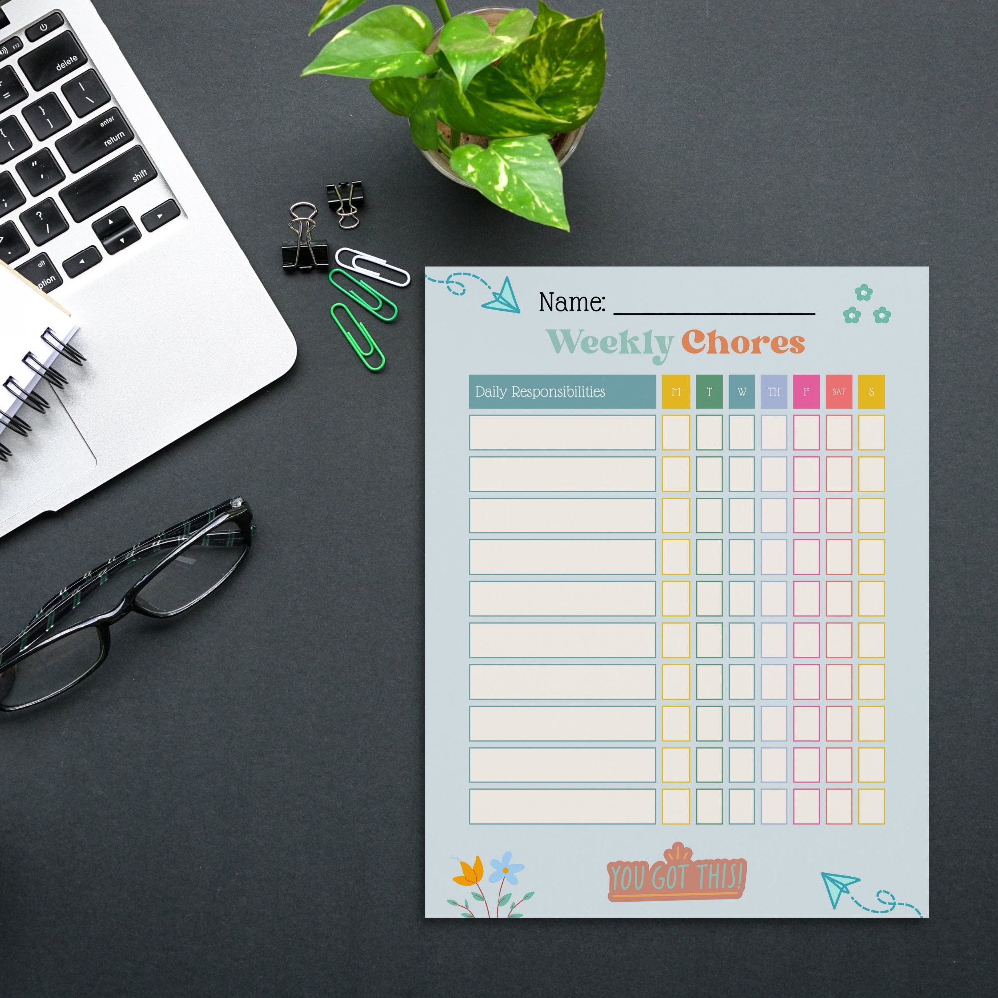 Printable Kids Daily Checklist, Printable Chores Chart, Kids Weekly ...