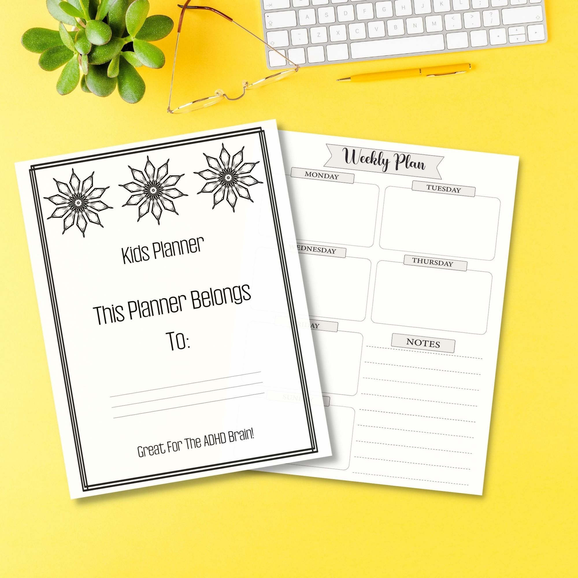 Kids Printable ADHD Planner, Kids Printable Planner, Kids Printable ...