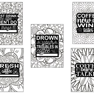 Printable Adult Coloring Pages for Coffee Lovers - Etsy