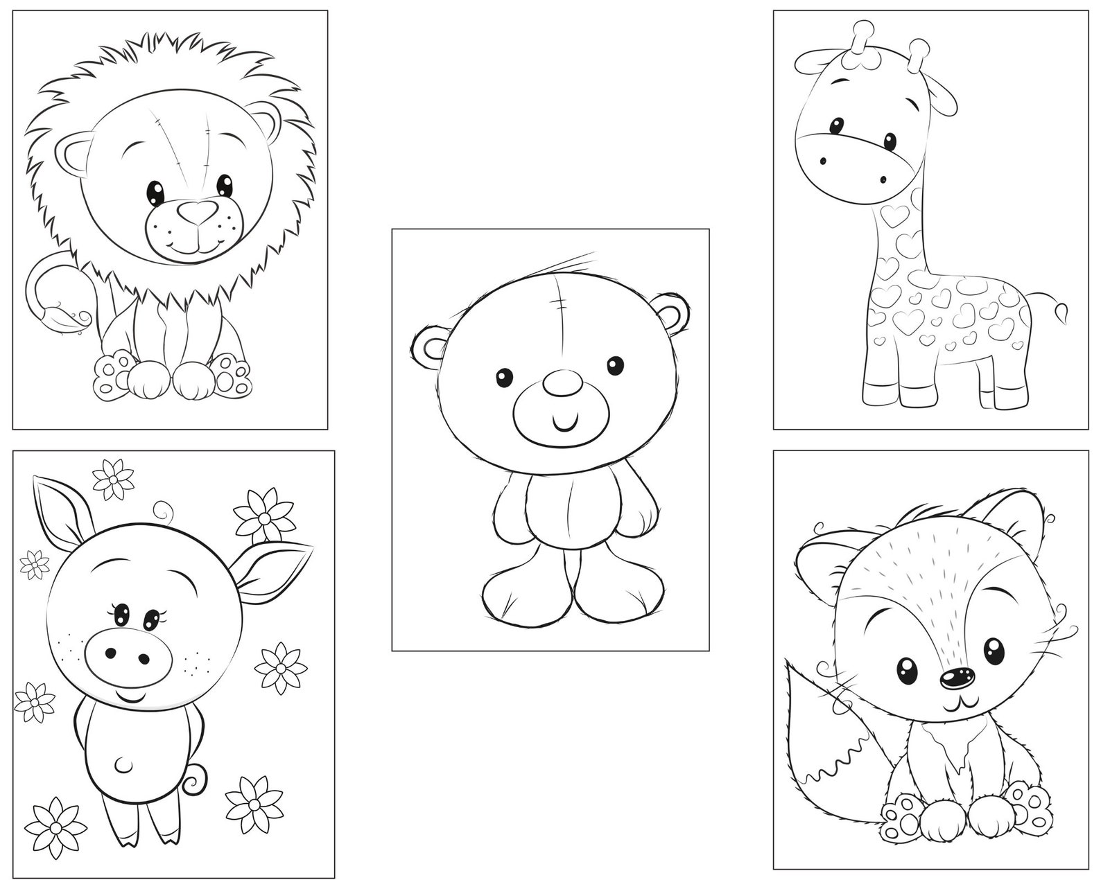 Printable Coloring Pages | Cute Animals - Etsy