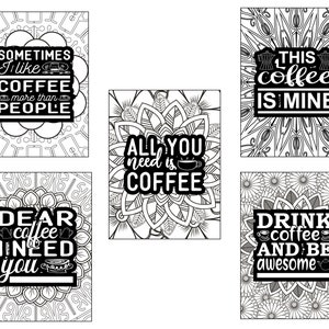 Printable Adult Coloring Pages | for Coffee Lovers - Etsy