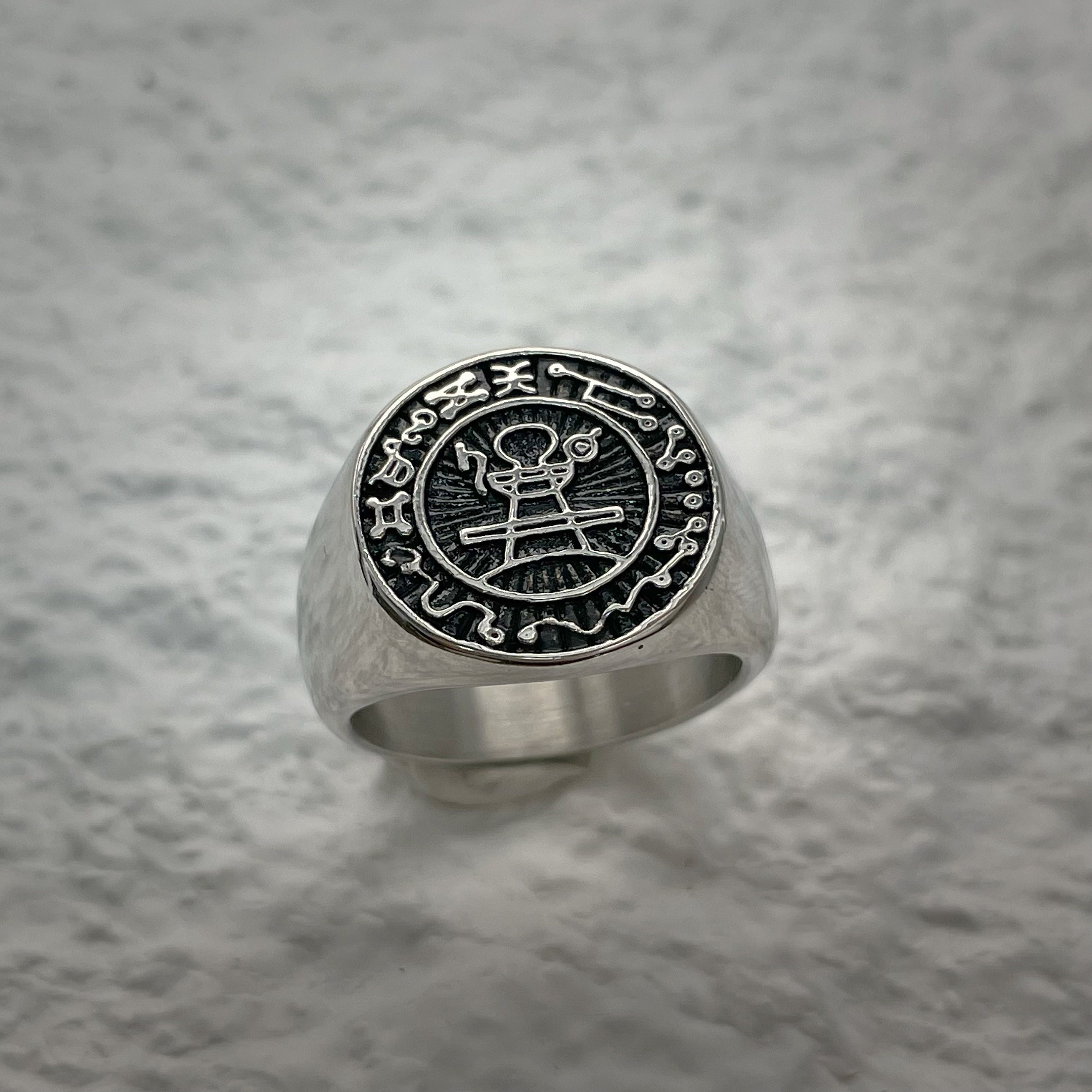 Vintage Solomon King Seal Ring, the Mysterious Solomon Magic Character ...