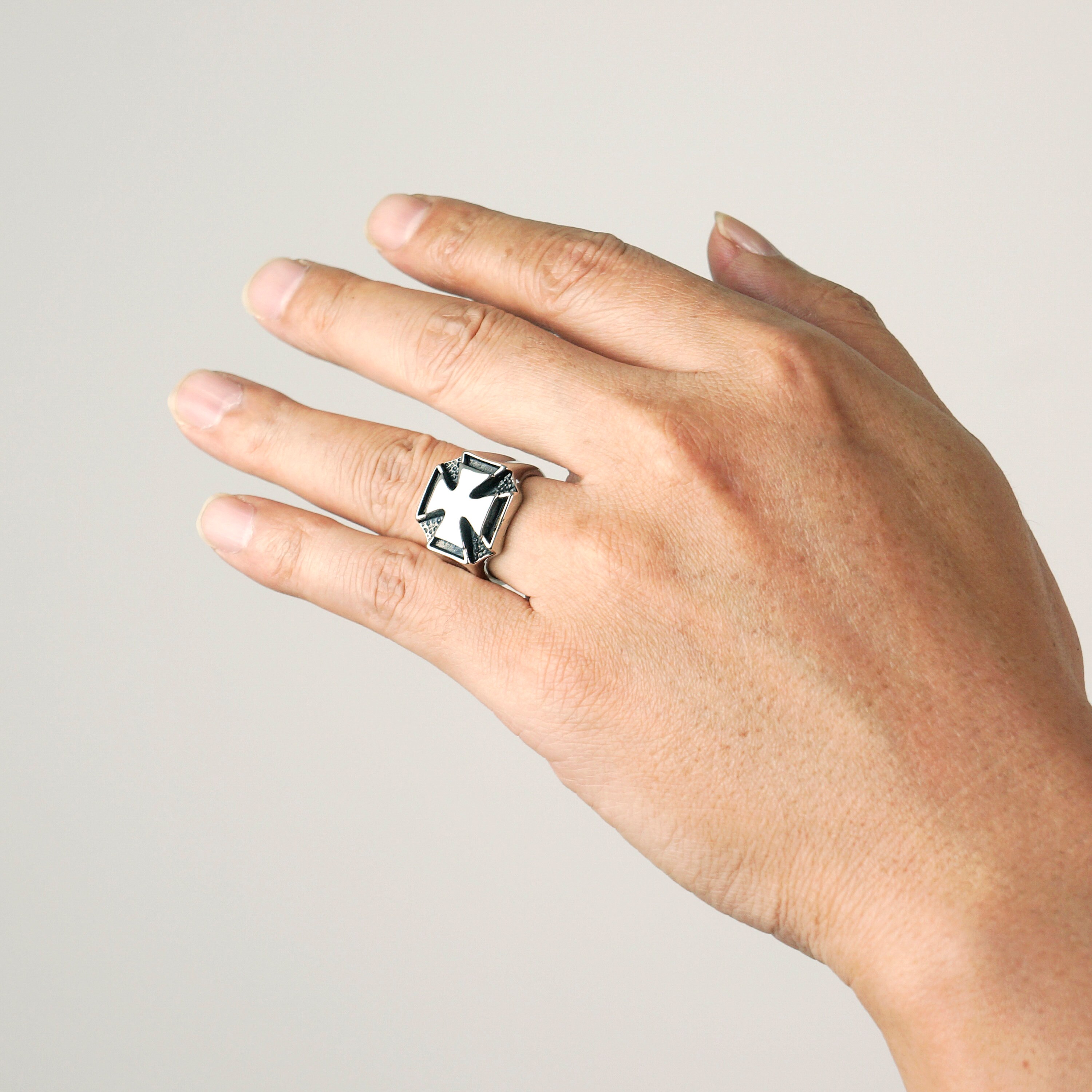 Christian Cross Signet Ring Stainless Steel Engraved Faith - Etsy