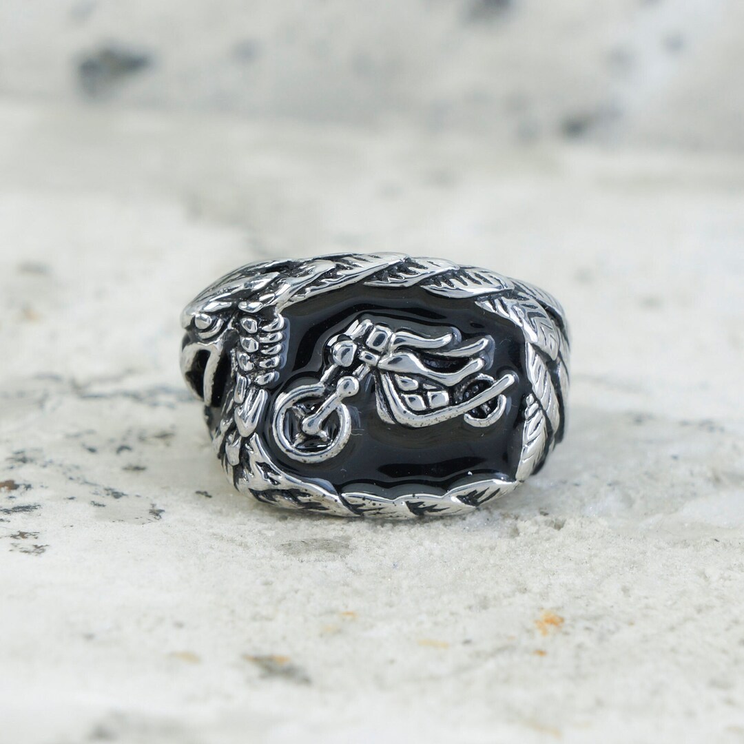 Harley Motorcycle Rings Jewelry, Rough Eagle Motorcycle Rings, Vintage ...