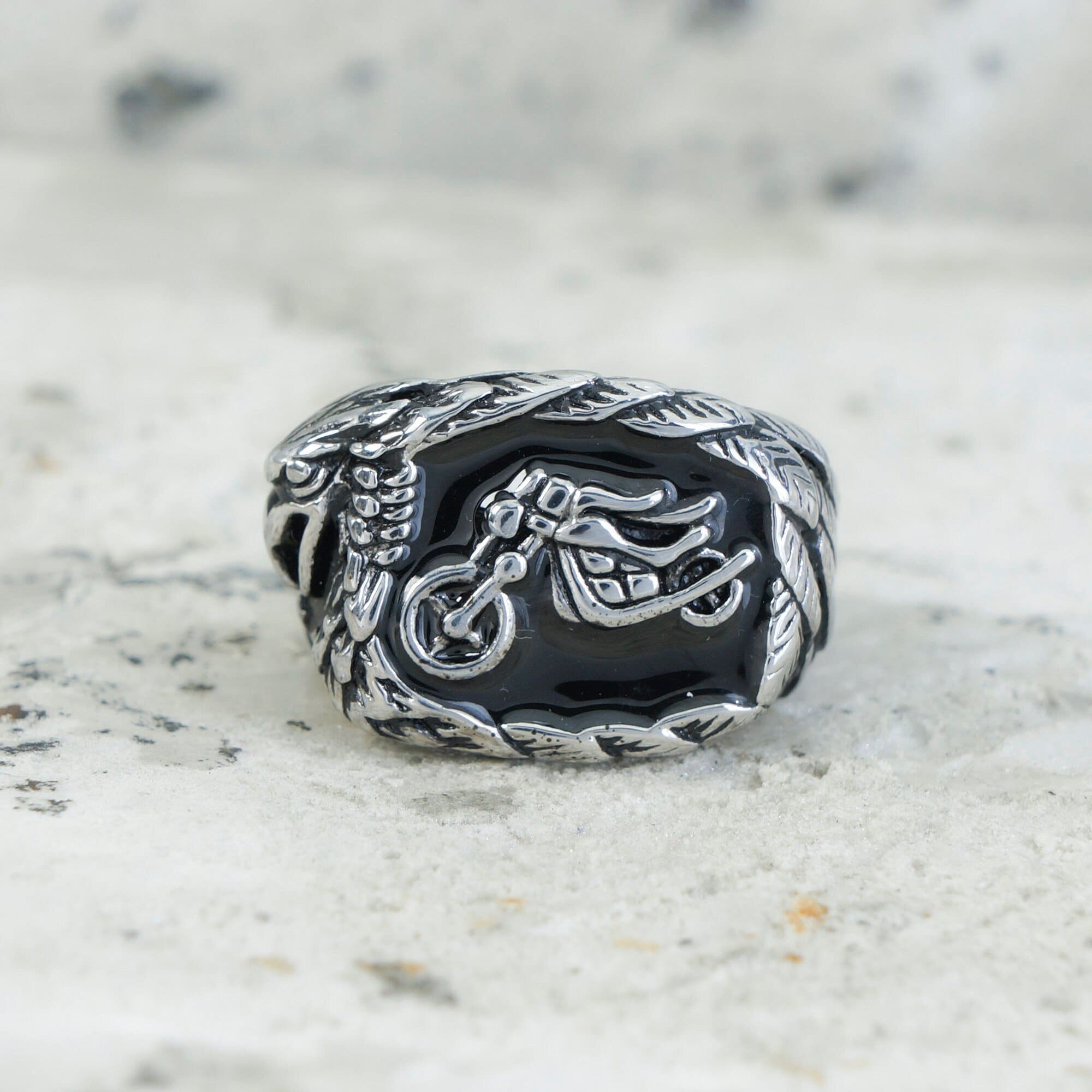 Harley Motorcycle Rings Jewelry, Rough Eagle Motorcycle Rings, Vintage ...