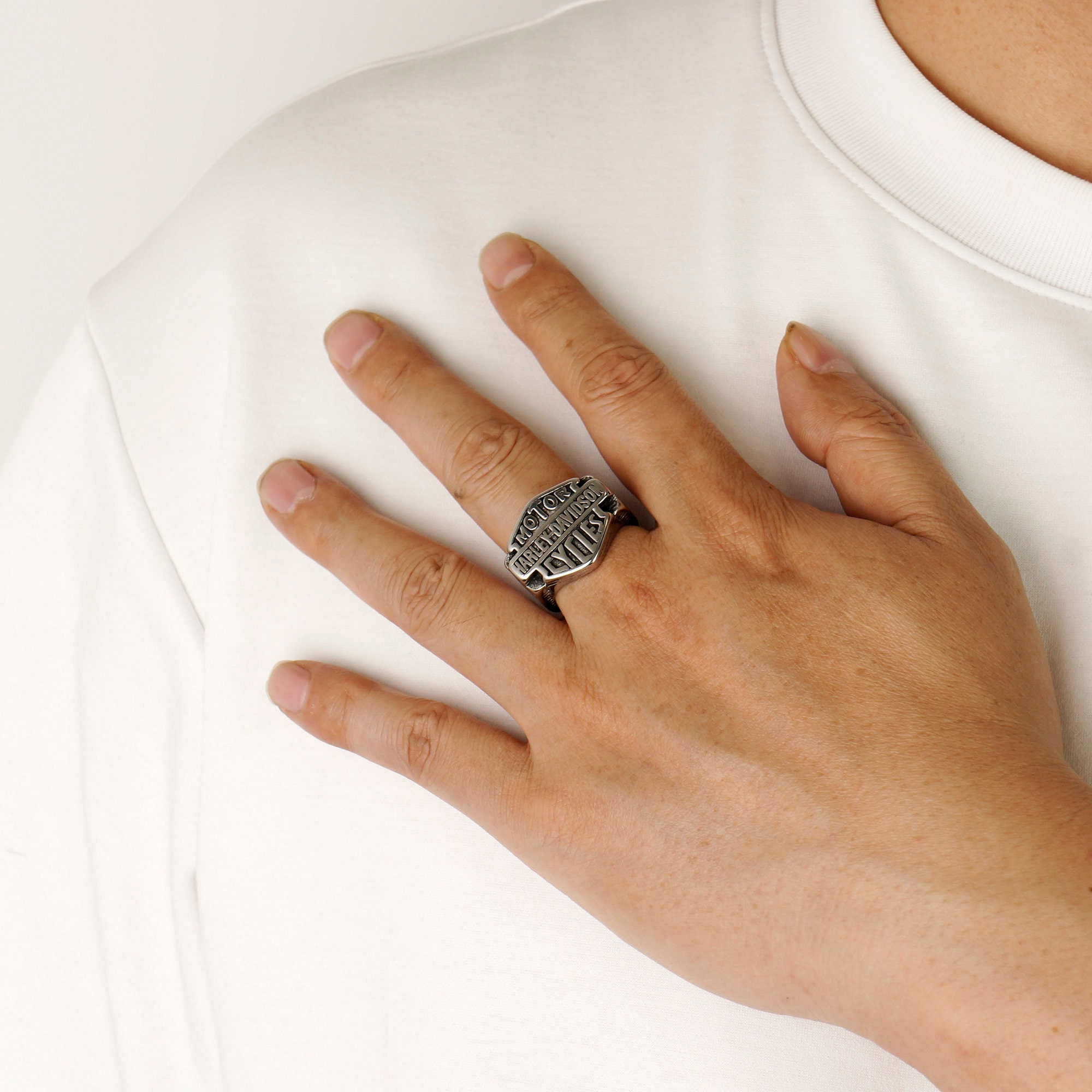 Harley Davidson Ring Silvermotorcycle Signet Ringbiker - Etsy