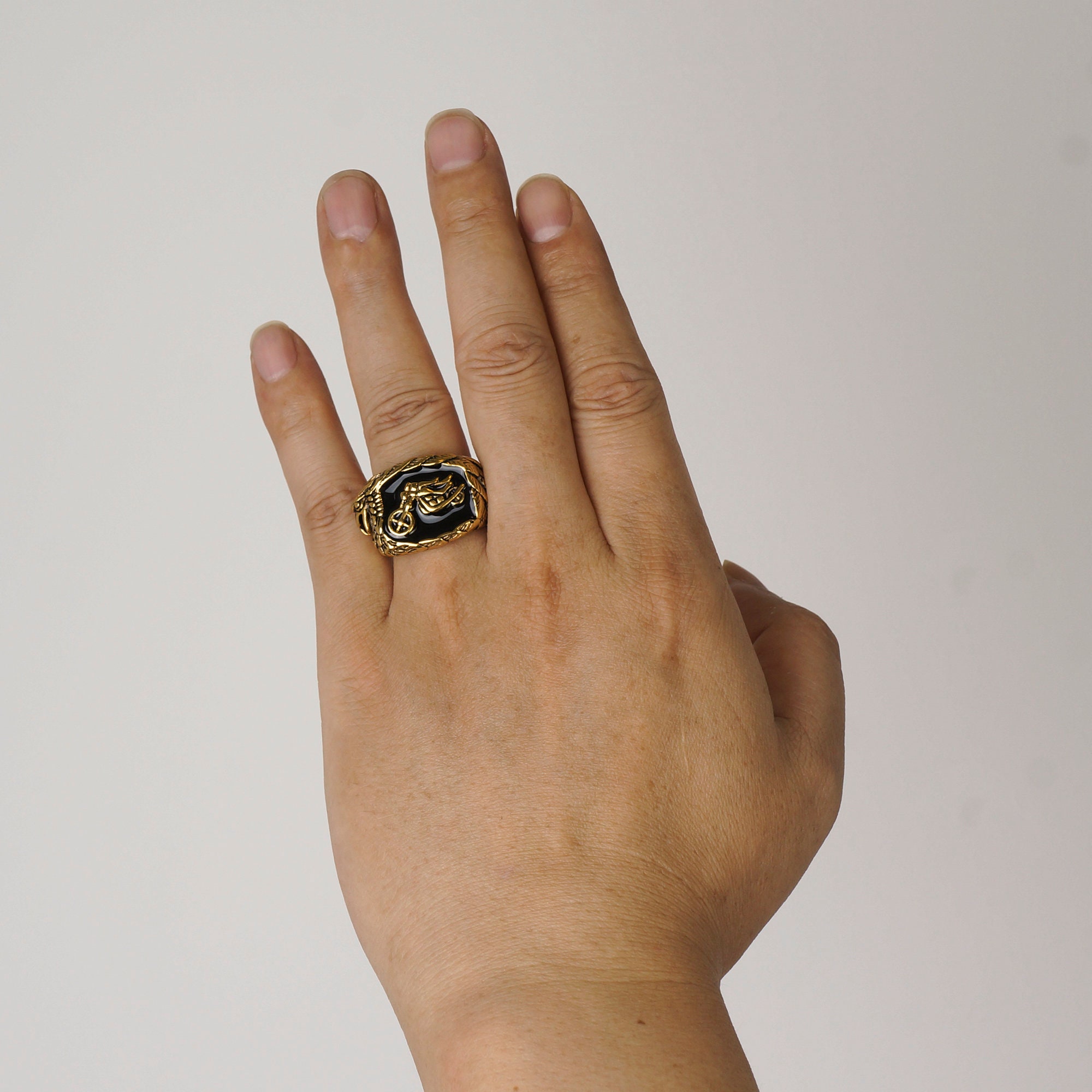 Harley Motorcycle Rings Jewelry, Rough Eagle Motorcycle Rings, Vintage ...