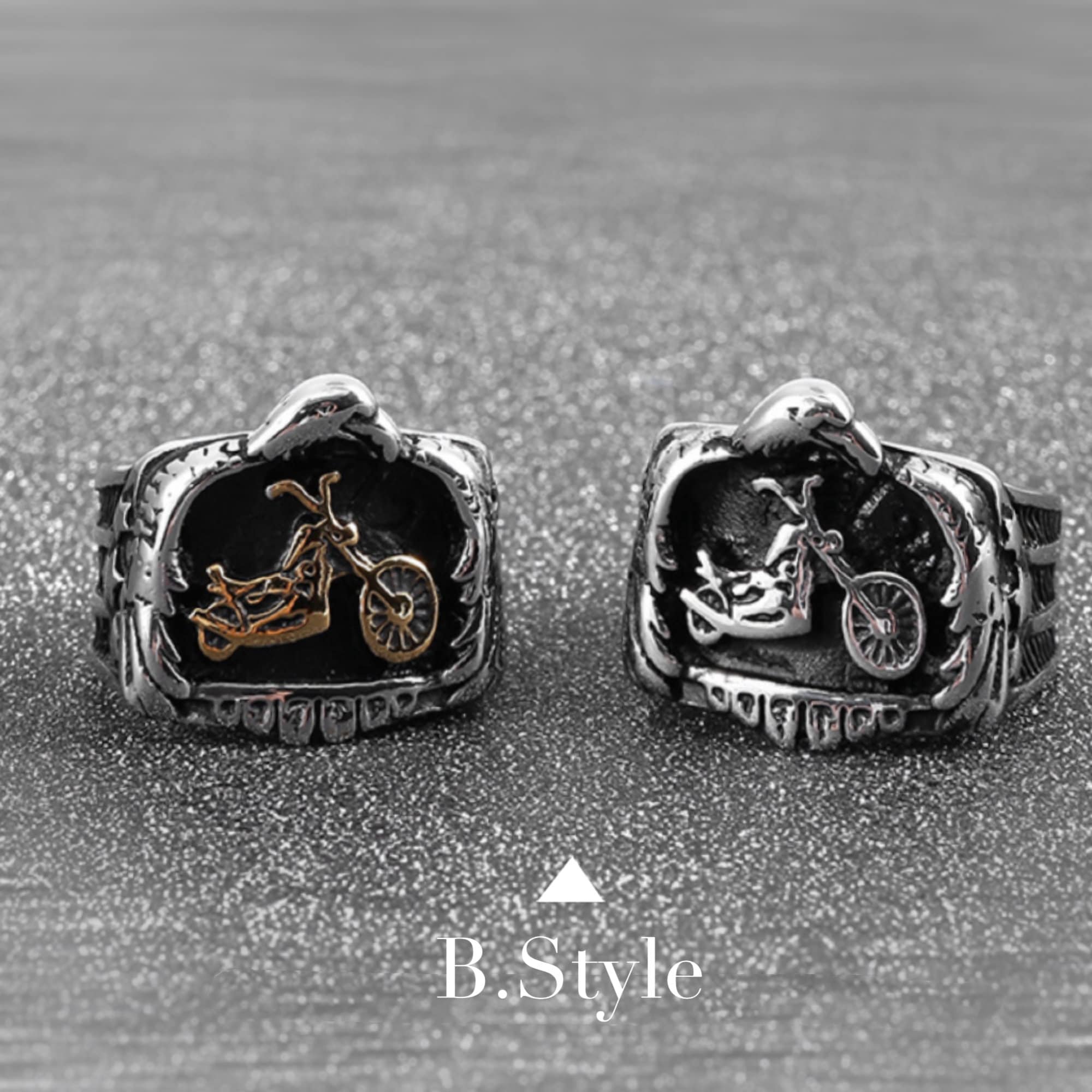 Harley Motorcycle Rings Jewelry, Rough Eagle Motorcycle Rings, Vintage ...