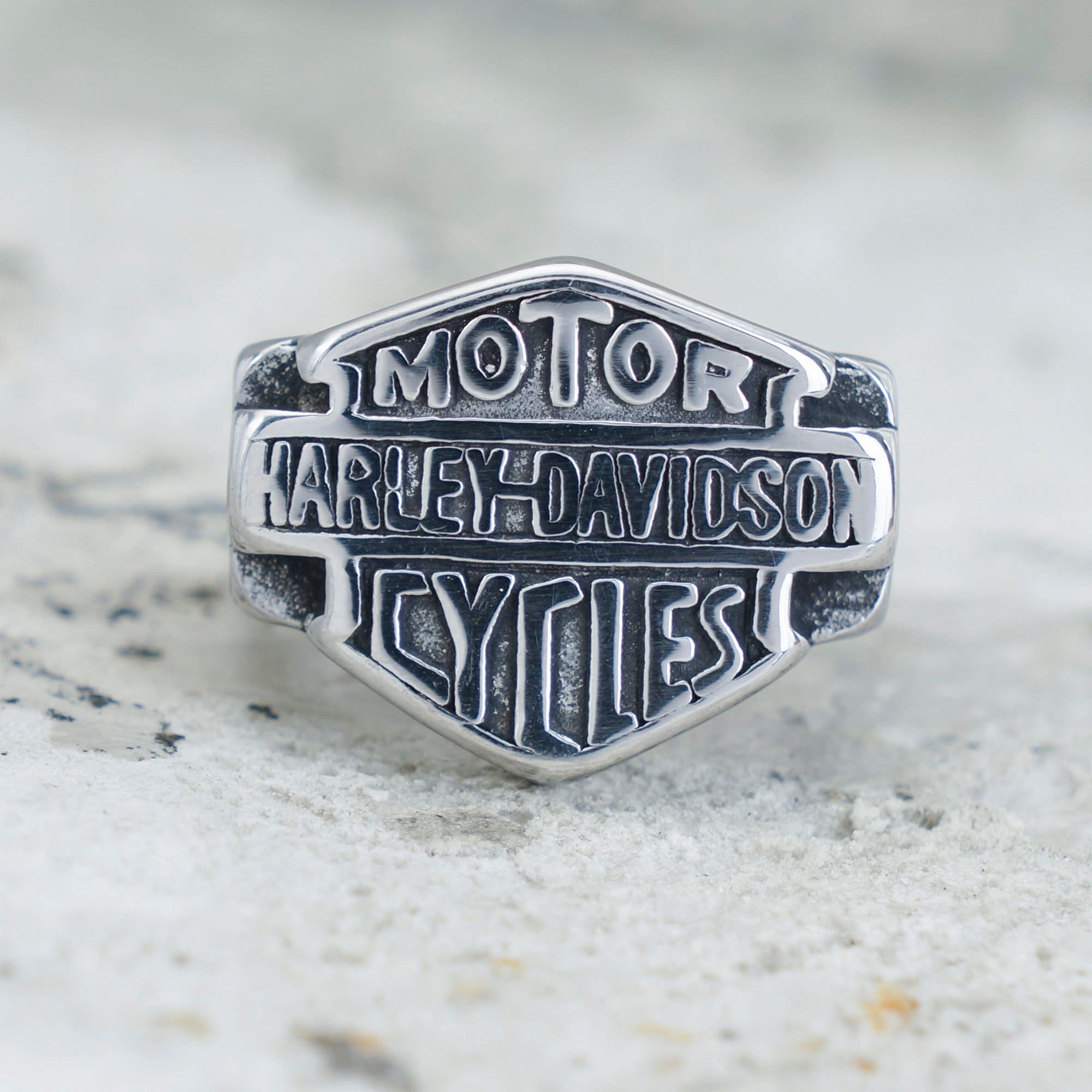 Harley Davidson Ring Silvermotorcycle Signet Ringbiker - Etsy