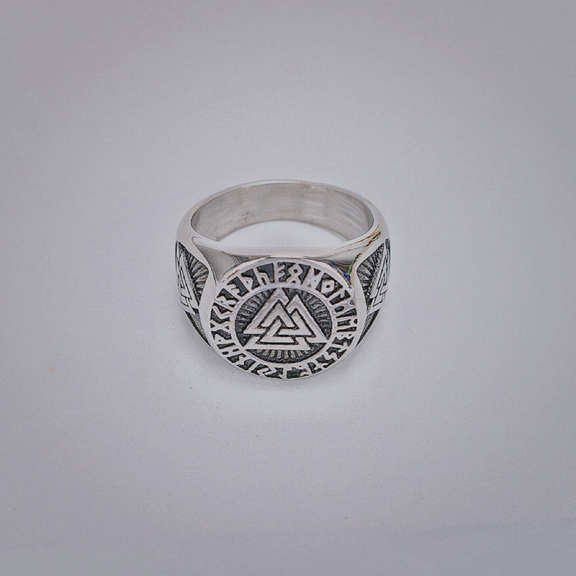 Viking Rune Signet Ring,viking Symbol Valknut Ring,nordic Triangle ...