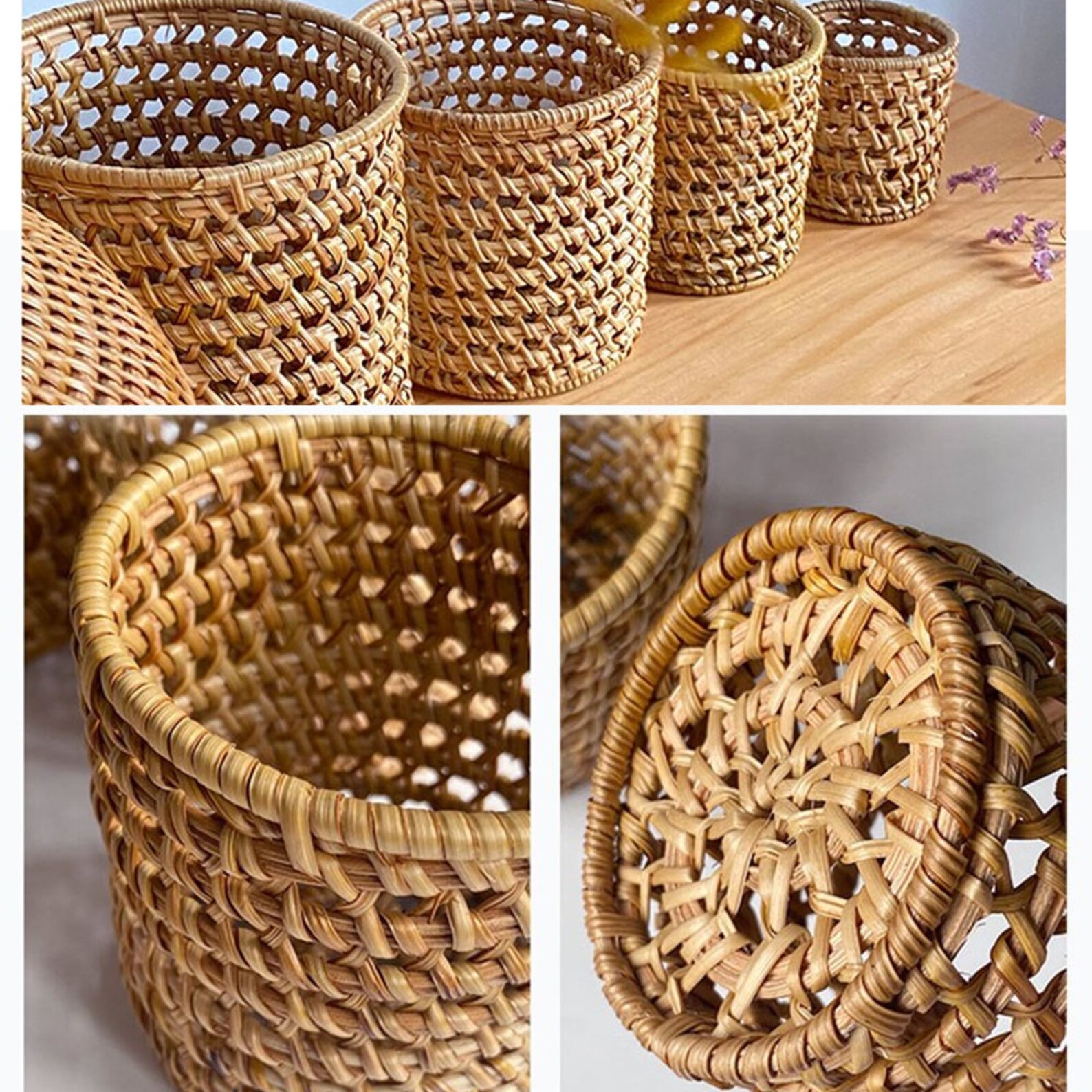 Woven Rattan Pencil Storage Pen Holder Spoon Organizer - Etsy