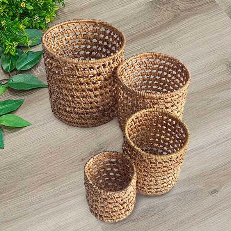 Woven Rattan Pencil Storage Pen Holder Spoon Organizer - Etsy