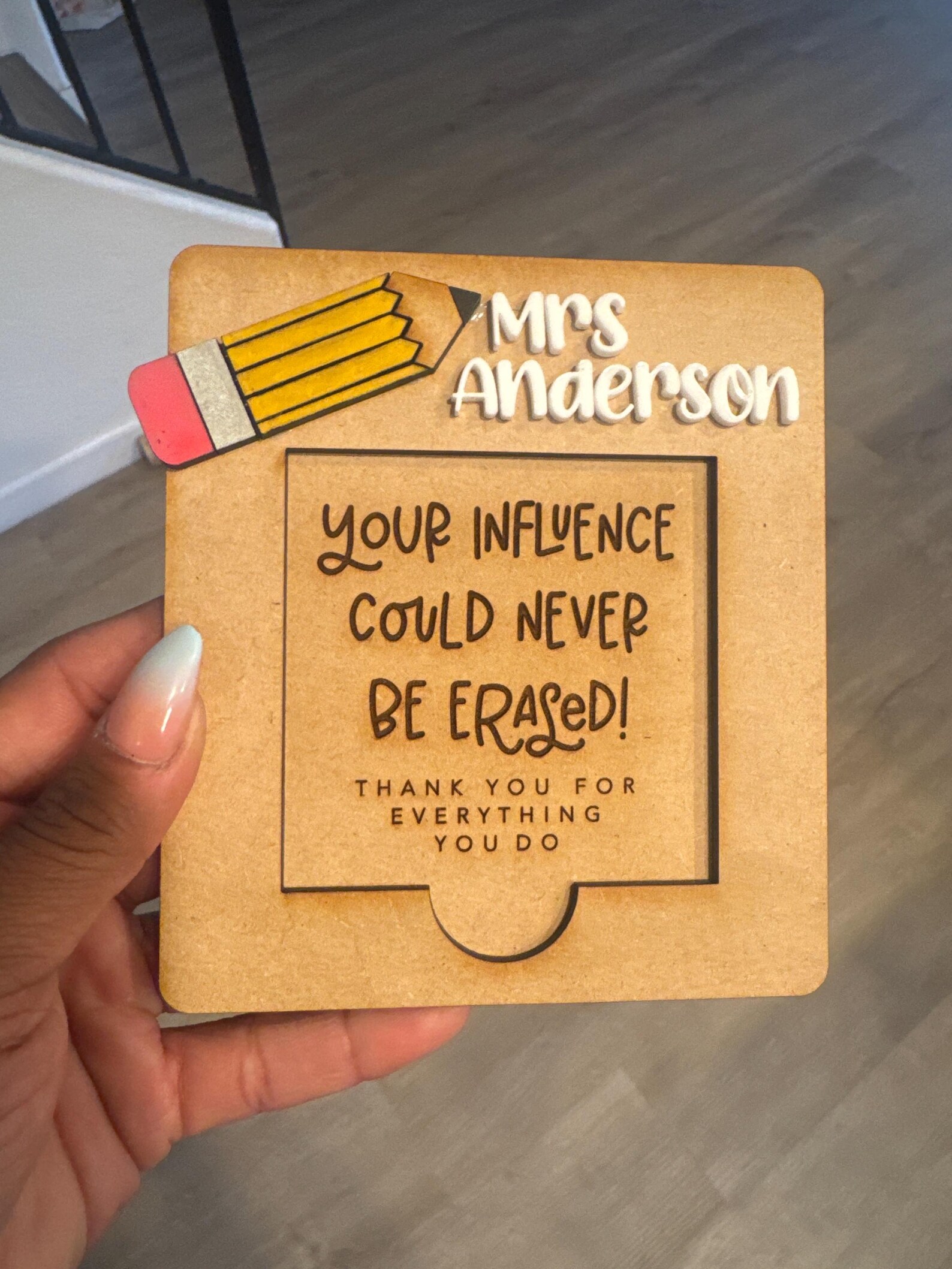 Laser Cut Teacher Appreciation Sticky Note Holder - Etsy