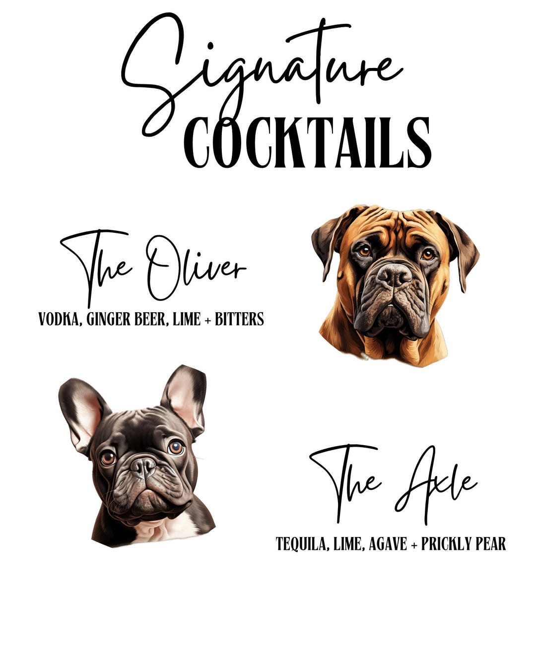 Digital Download Dog Bar Menu Template - Etsy