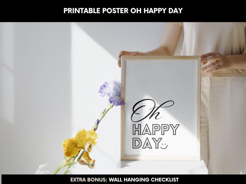 Oh Happy Day Quotes Positivity Poster, Cheerful Affirmation Poster ...