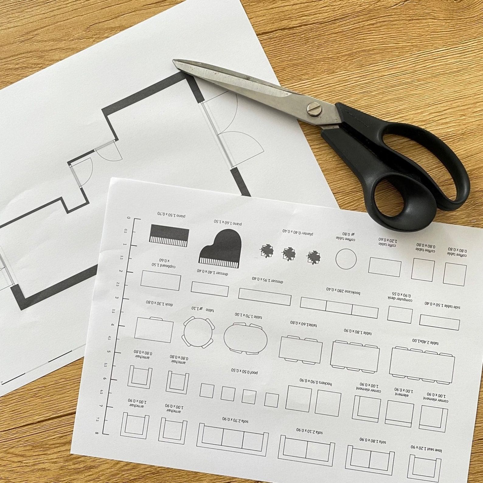 Printable Template Scale Furniture A4 Coloring Page Scale Furniture ...