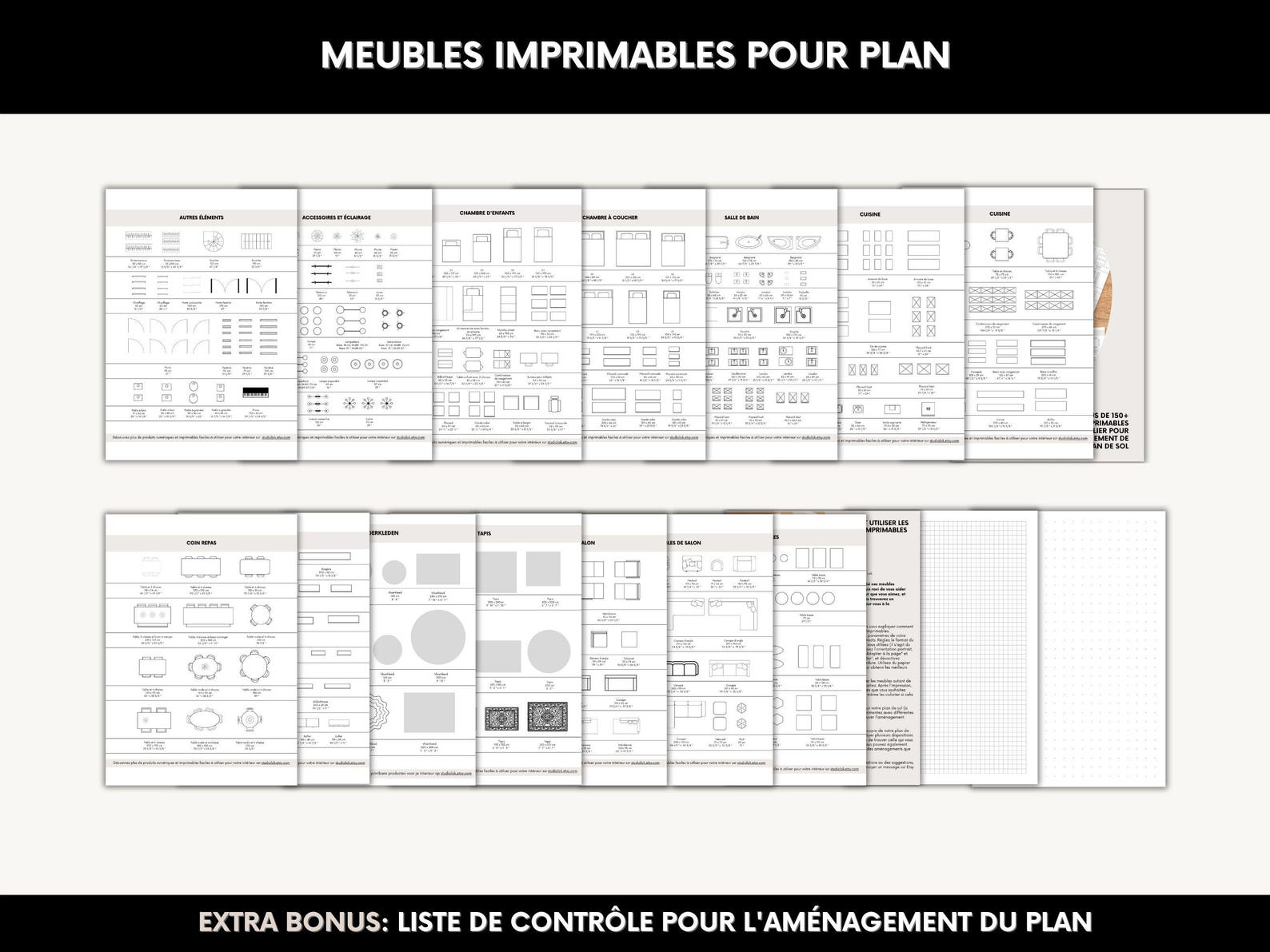 150+ Printable Scale 1:50 Furniture Templates for Floor Plans, Room ...