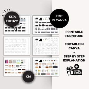 Printable Furniture Kit, Editable Furniture Kit, Customizable Furniture ...