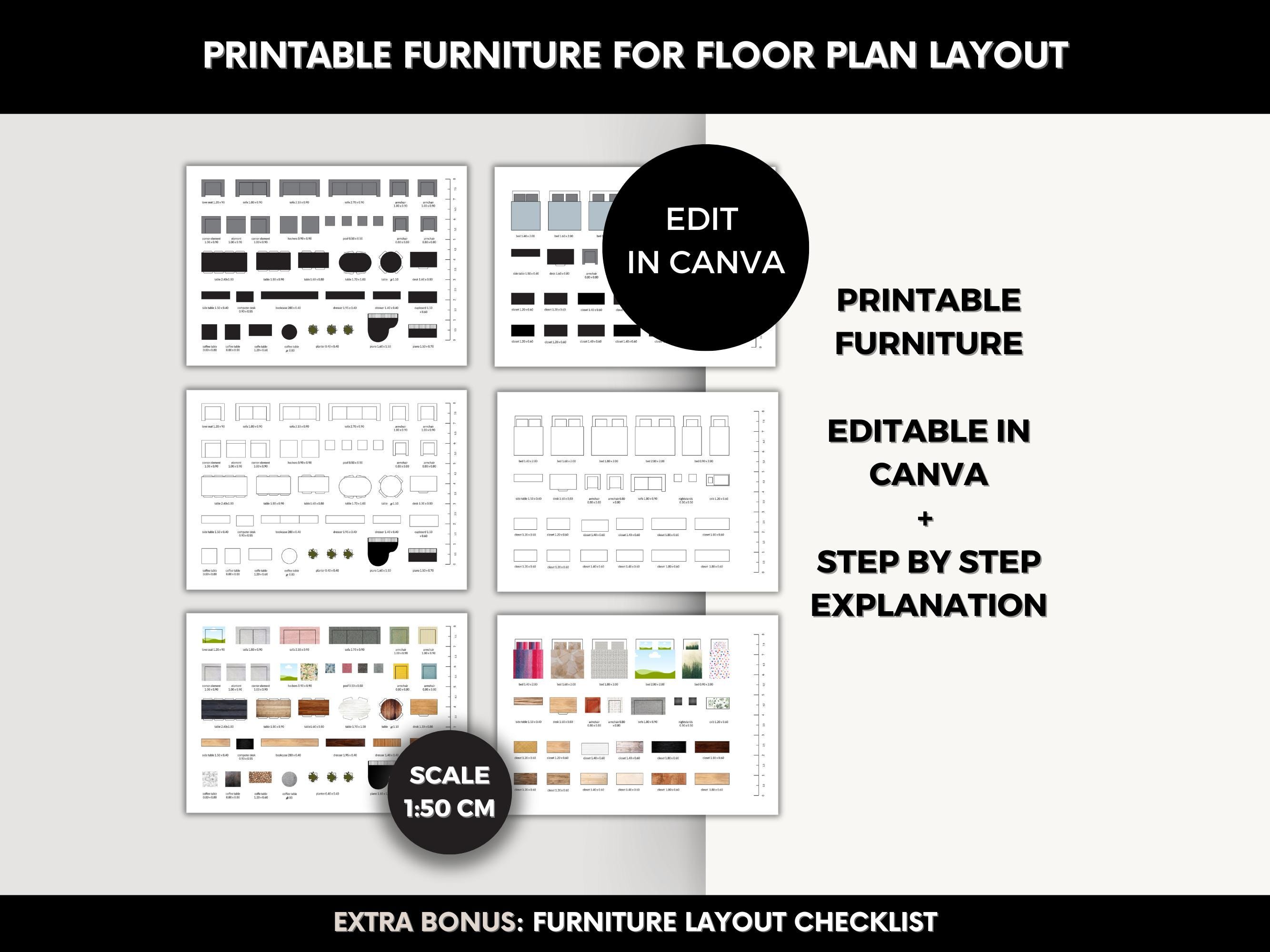 Printable Furniture Kit, Editable Furniture Kit, Customizable Furniture ...