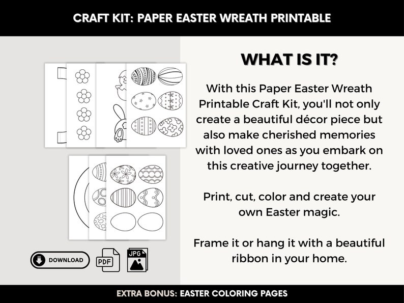 Handmade Easter Decor Printable Wreath Kit, Family-friendly Easter ...