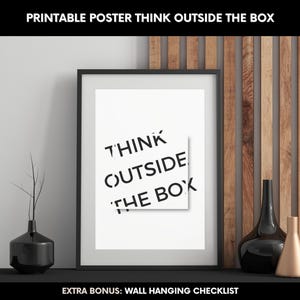 Think Outside the Box Printable Wall Art, Motivational Quote Poster ...
