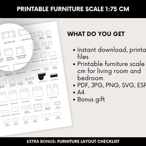 Printable Scale Furniture Template, 1:75 Interior Design Floor Plan Kit ...