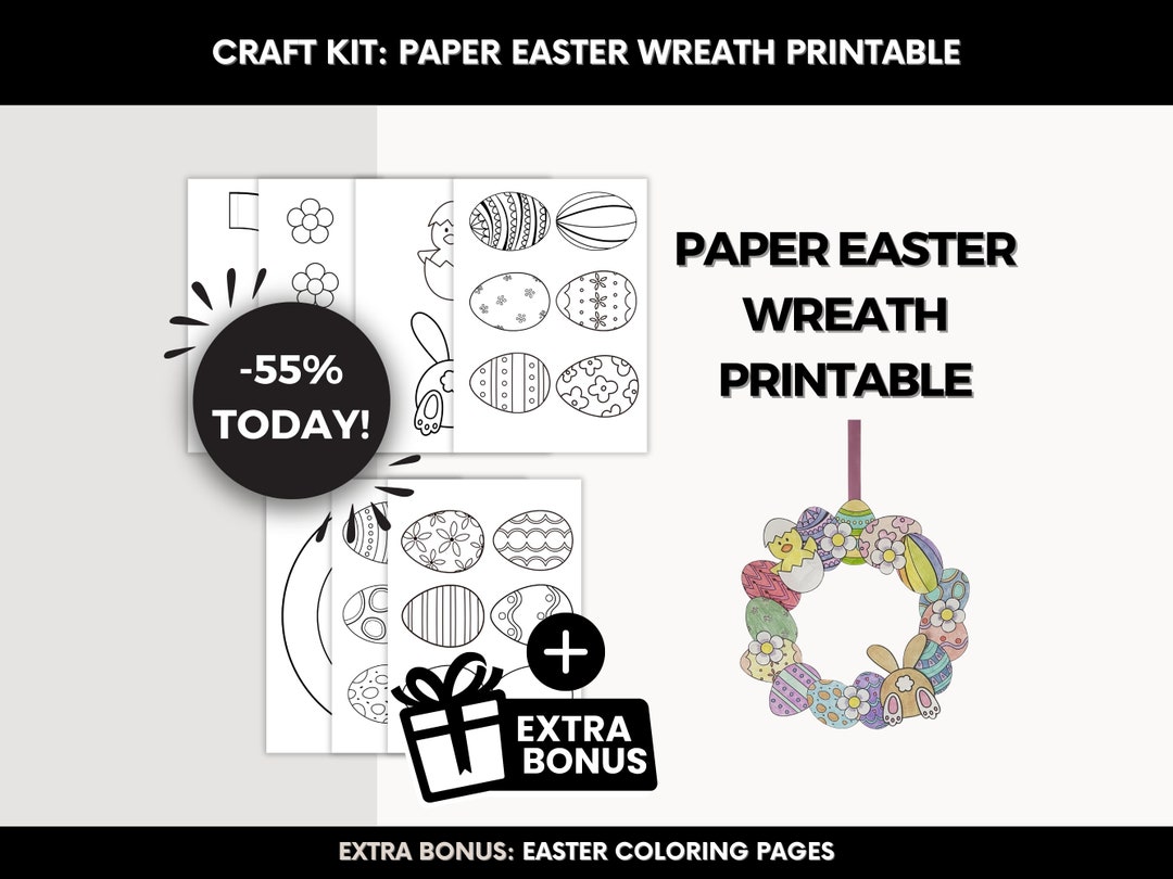 Handmade Easter Decor Printable Wreath Kit, Family-friendly Easter ...